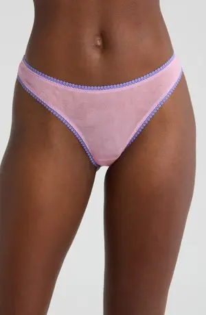 ON GOSSAMER Hip-g Mesh Thong Sea Pink