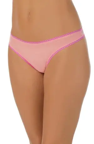 ON GOSSAMER Hip-g Mesh Thong Sunset Rose