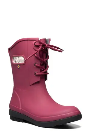Bogs Amanda II Lace-Up Waterproof Boot Berry