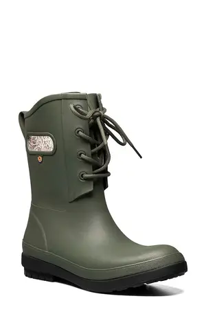 Bogs Amanda II Lace-Up Waterproof Boot Green Ash