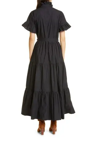 Mille Victoria Ruffle Front Dress - Black
