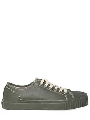 MAISON MARGIELA 10mm Tabi Rubberized Canvas Sneakers Olive Green