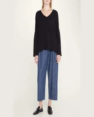 Eskandar Denim Japanese Trousers