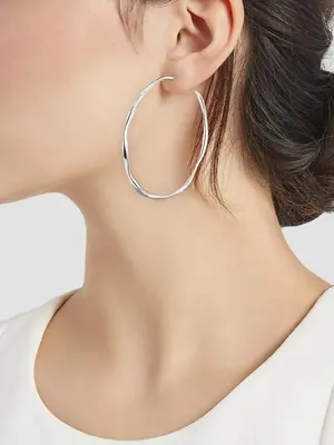 Ippolita Glamazon Scultura Sterling Squiggle #4 Hoop Earrings/2