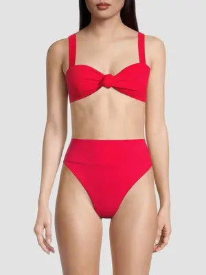 Beach Riot Sophia Ribbed Bikini Top - Red