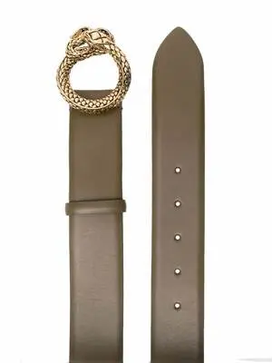 Alberta Ferretti Snake-buckle Leather Belt