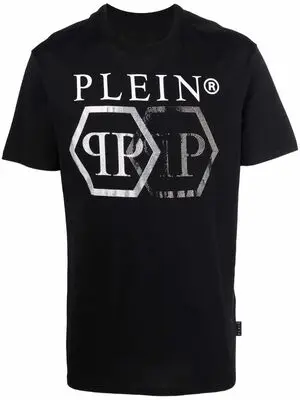 Philipp Plein Hexagon Crystal Logo T-shirt - Black