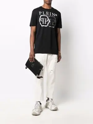 Philipp Plein Hexagon Crystal Logo T-shirt - Black
