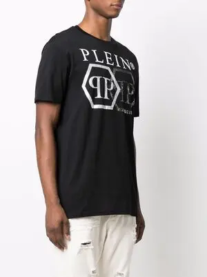 Philipp Plein Hexagon Crystal Logo T-shirt - Black