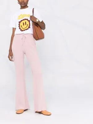 Alberta Ferretti Ribbed Knit Flared Trousers