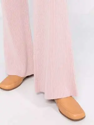 Alberta Ferretti Ribbed Knit Flared Trousers