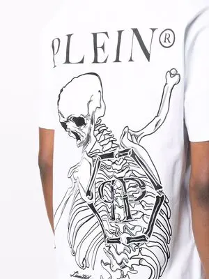 Philipp Plein Skeleton Print T-shirt - White