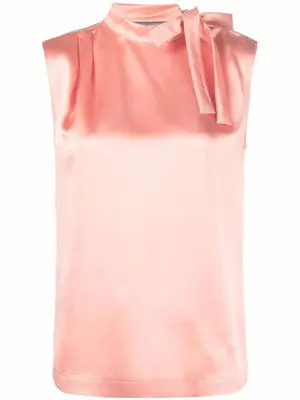 Alberta Ferretti Bow-detail Satin Blouse - Pink
