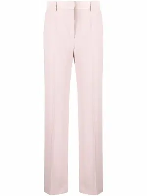Alberta Ferretti Satin-trim Wide-leg Trousers - Pink
