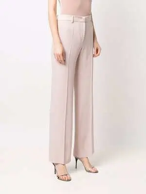 Alberta Ferretti Satin-trim Wide-leg Trousers