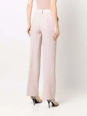 Alberta Ferretti Satin-trim Wide-leg Trousers
