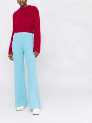 Alberta Ferretti Ribbed Knit Flared Trousers