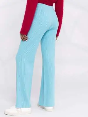 Alberta Ferretti Ribbed Knit Flared Trousers