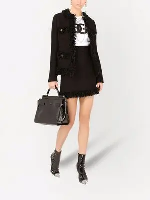 Dolce & Gabbana Single-breasted Bouclé Jacket - Black