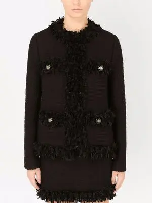 Dolce & Gabbana Single-breasted Bouclé Jacket - Black