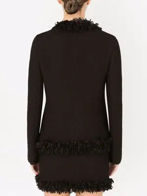 Dolce & Gabbana Single-breasted Bouclé Jacket - Black
