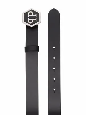 Philipp Plein Hexagon Leather Belt - Black