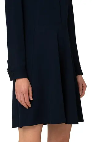 Akris Long Sleeve Crepe Shirtdress