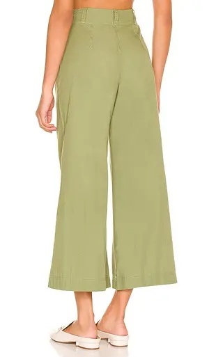 Free People Menorca Cropped Solid Pant In Sage