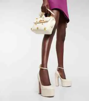 Valentino Garavani Tan-go Platform Pumps - White