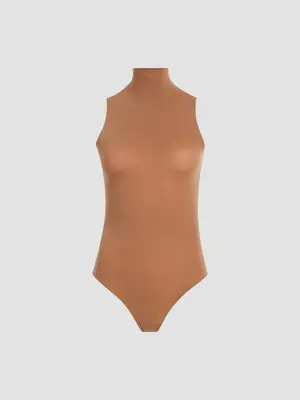 Commando Ballet Mockneck Sleeveless Bodysuit - Cocoa