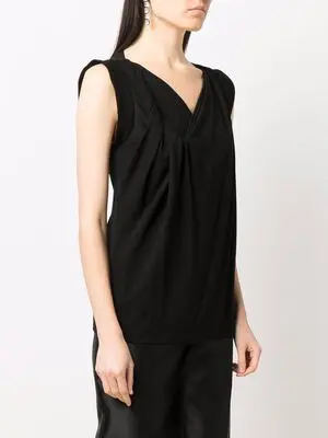 Alberta Ferretti Sleeveless V-neck Blouse