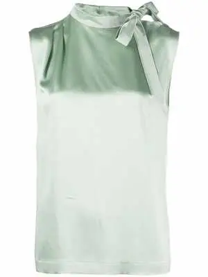 Alberta Ferretti Pussy-bow Silk Blouse - Green