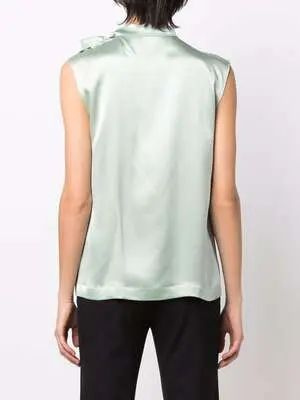 Alberta Ferretti Pussy-bow Silk Blouse