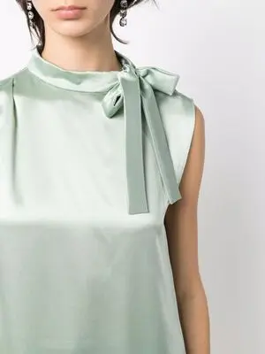 Alberta Ferretti Pussy-bow Silk Blouse