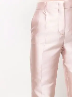 Alberta Ferretti Metallic-finish Straight-leg Trousers