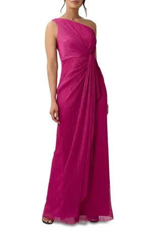 Adrianna Papell One-shoulder Gown - Magenta