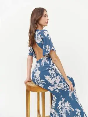 REFORMATION Reformation Carletta Maxi Dress Cyanotype