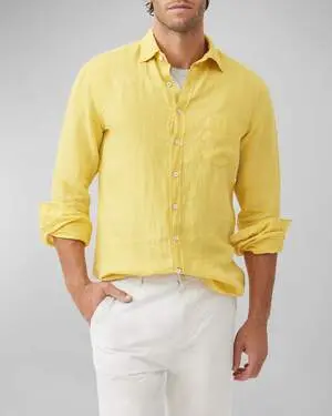 Rodd & Gunn Men & Apos;s Coromandel Long-sleeve Woven Shirt Canary