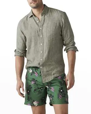 Rodd & Gunn Men & Apos;s Coromandel Long-sleeve Woven Shirt Kelp