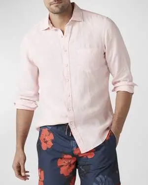 Rodd & Gunn Men & Apos;s Coromandel Long-sleeve Woven Shirt Shell Pink