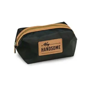 BEY-BERK Hey Handsome Dopp Kit In Black/grey - Black,grey