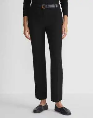 Lafayette 148 New York Petite Crepe Straight Leg Ankle Pants - Black