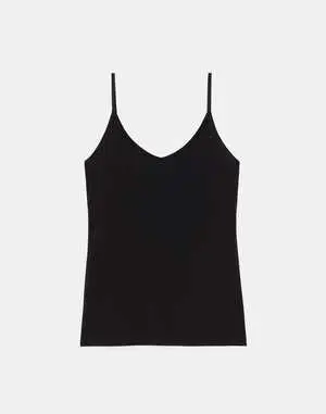 Lafayette 148 New York Jersey Scoop Neck Camisole Tank - Black