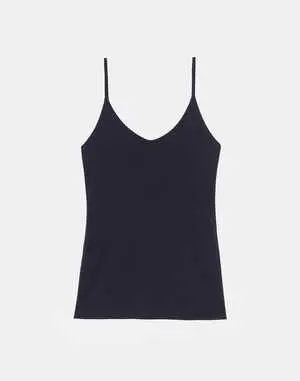 Lafayette 148 New York Jersey Scoop Neck Camisole Tank - Blue