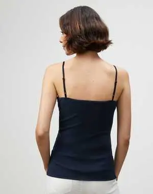 Lafayette 148 New York Jersey Scoop Neck Camisole Tank - Blue