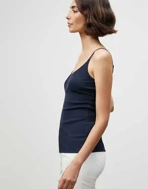 Lafayette 148 New York Jersey Scoop Neck Camisole Tank - Blue