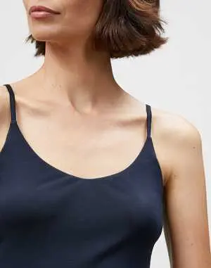 Lafayette 148 New York Jersey Scoop Neck Camisole Tank - Blue