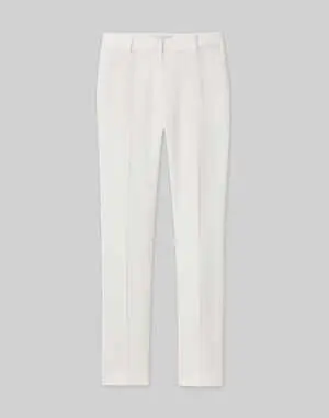 Lafayette 148 New York Crepe High Rise Straight Leg Ankle Pants Cloud