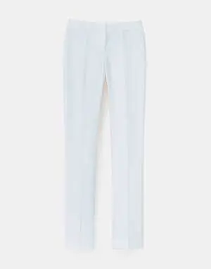 Lafayette 148 New York Crepe High-waisted Straight-leg Pants - Blue