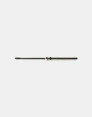 Lafayette 148 New York Nappa Leather Skinny Belt - Black